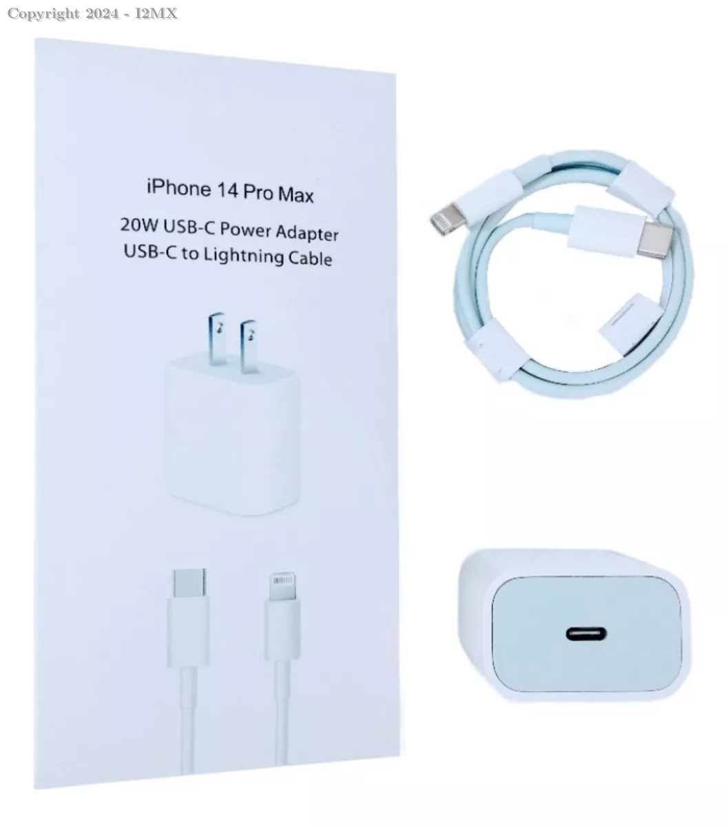 7503031940367 - COMBO CARGADOR Y CABLE USB-C A LIGHTNING CABLE 20W BLANCO