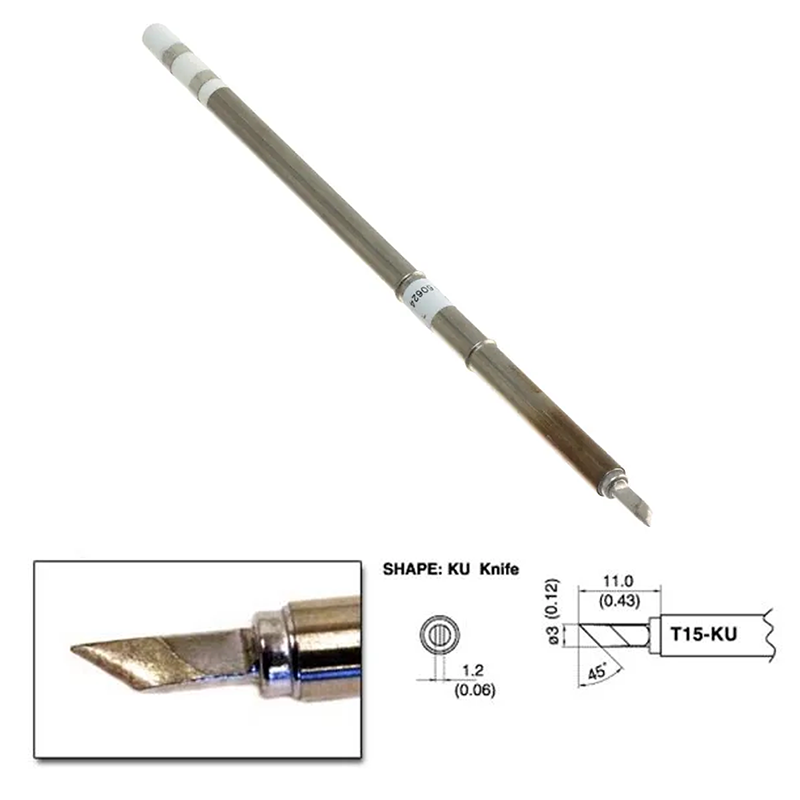 4962615026715 - HAKKO T15-KU 1.2MM X 3MM X 11MM PUNTA HACHA CORTE