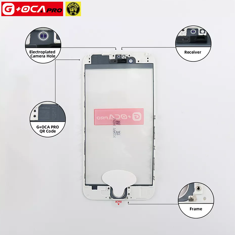 GOF003 - IPHONE 6G PLUS (NEGRO) 3 EN 1 GLASS + OCA + MARCO